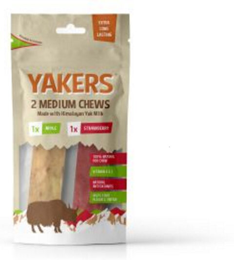 Yakers Dog Chews Strawberry and Apple Medium - K9Petshop
